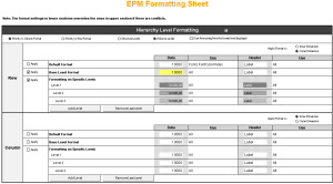 Hoja de formato del EPM Add-In (nombre por defecto EPMFprmattingSheet ...